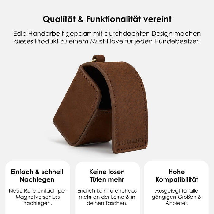 Waterproof nubuck leather poop bag dispenser | William Walker